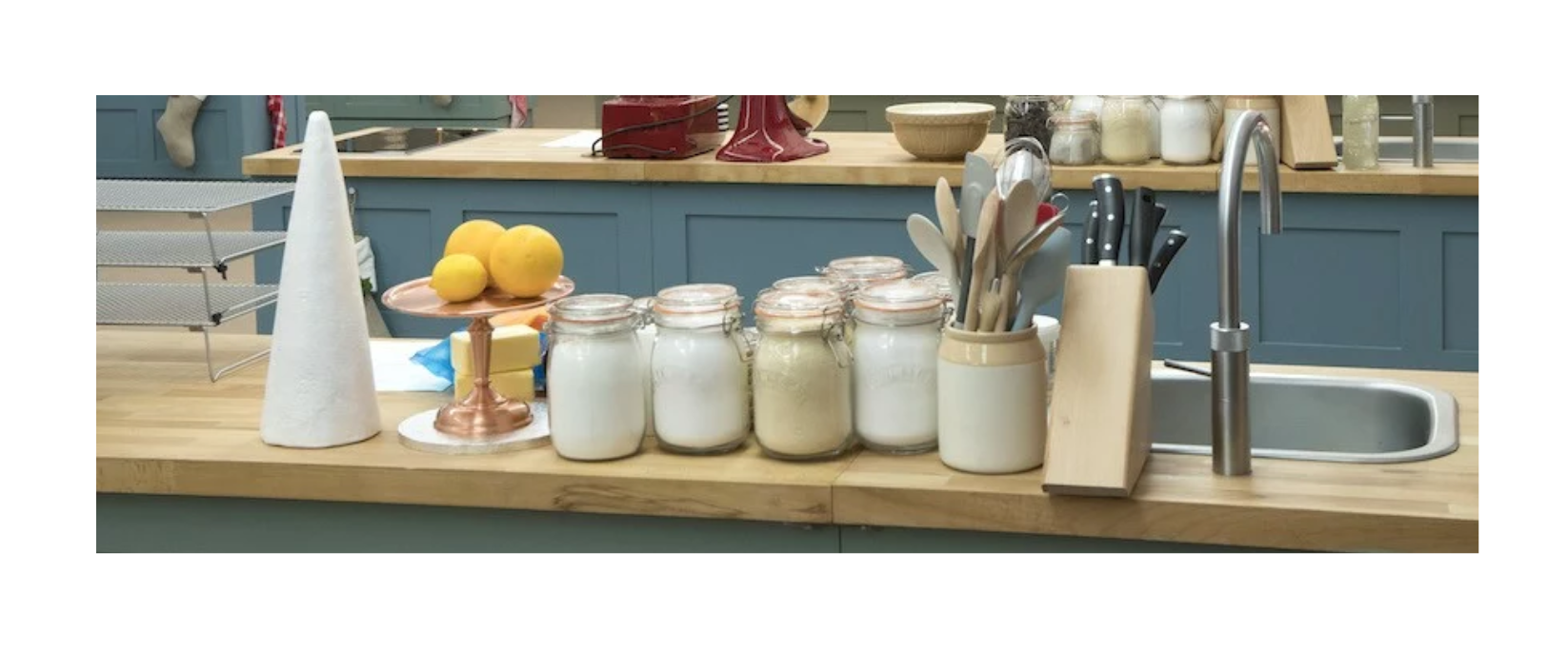 The Great British Bake Off and their eye-catching kitchen. | Kitchens ...