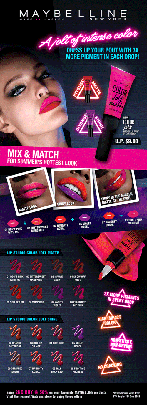 Marketing campaigns graphic design created for Maybelline MNY, includes ...