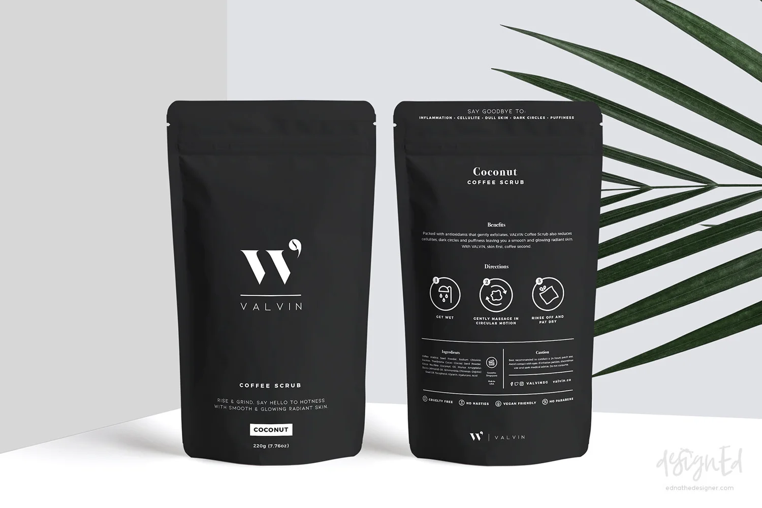 VALVIN Coffee Scrub Branding — Edna Chew Graphic Design Portfolio