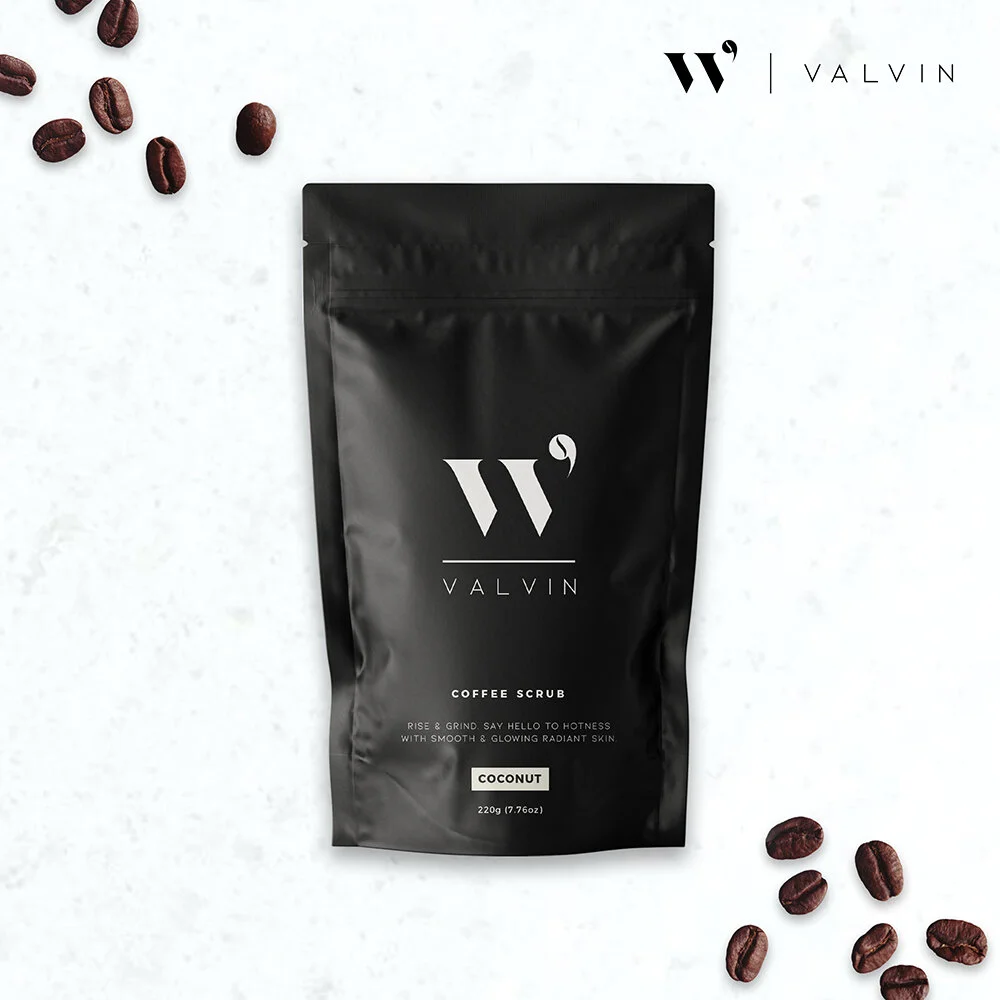VALVIN Coffee Scrub Branding — Edna Chew Graphic Design Portfolio