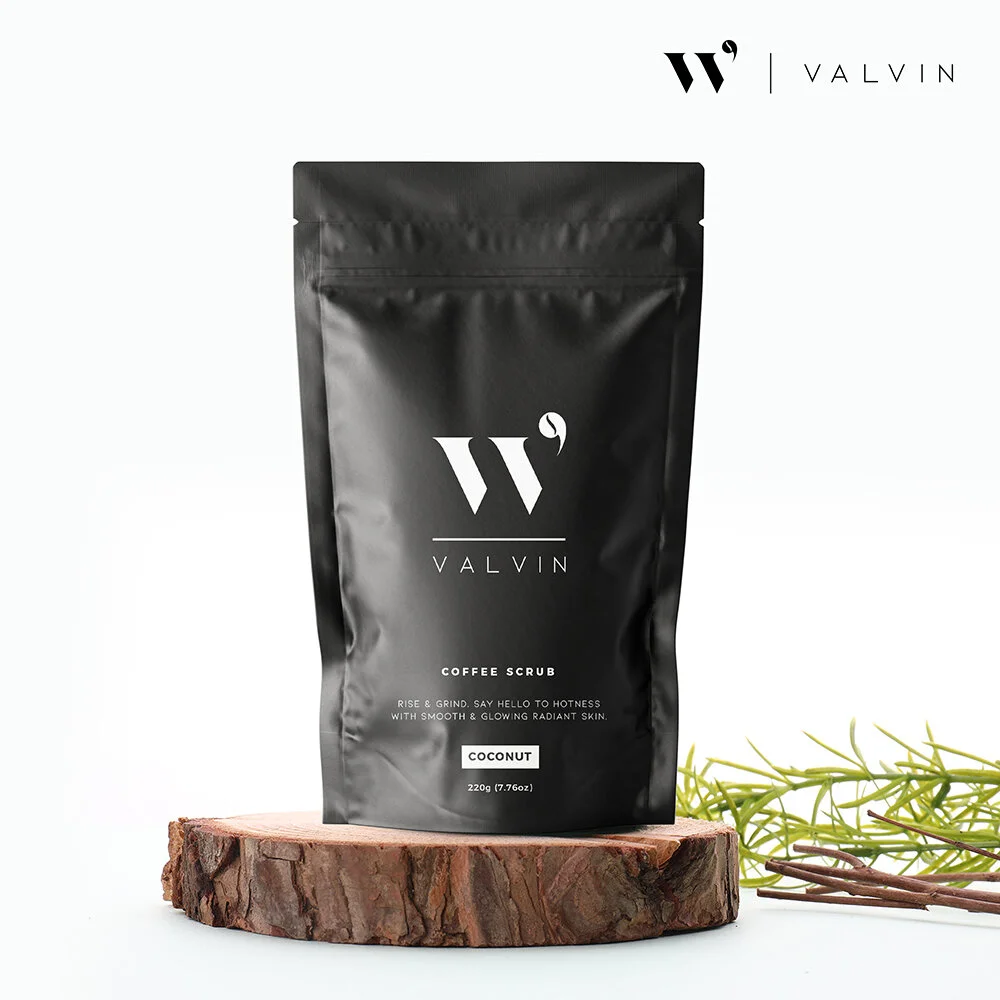 VALVIN Coffee Scrub Branding — Edna Chew Graphic Design Portfolio