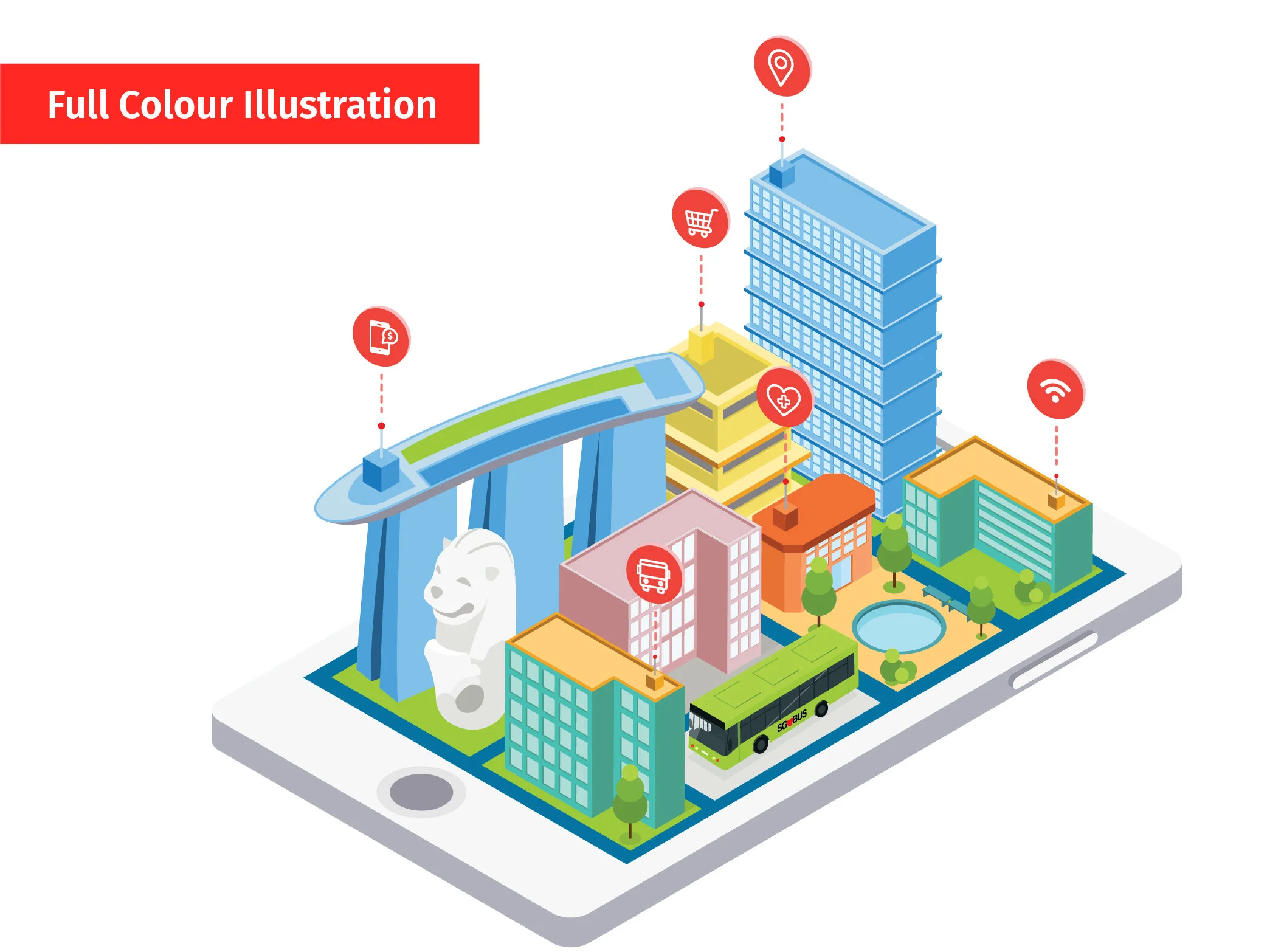 Smart City Singapore Vector Illustration — Edna Chew Graphic Design ...
