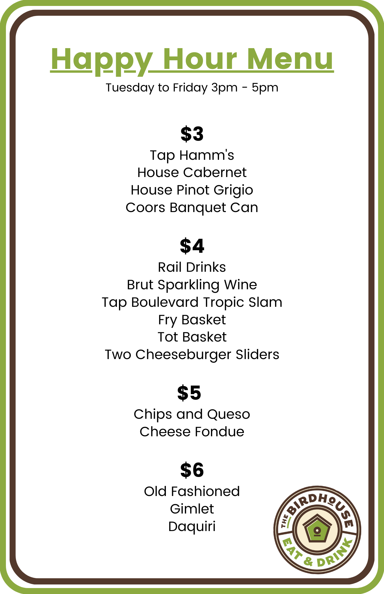 Birdhouse Eat & Drink