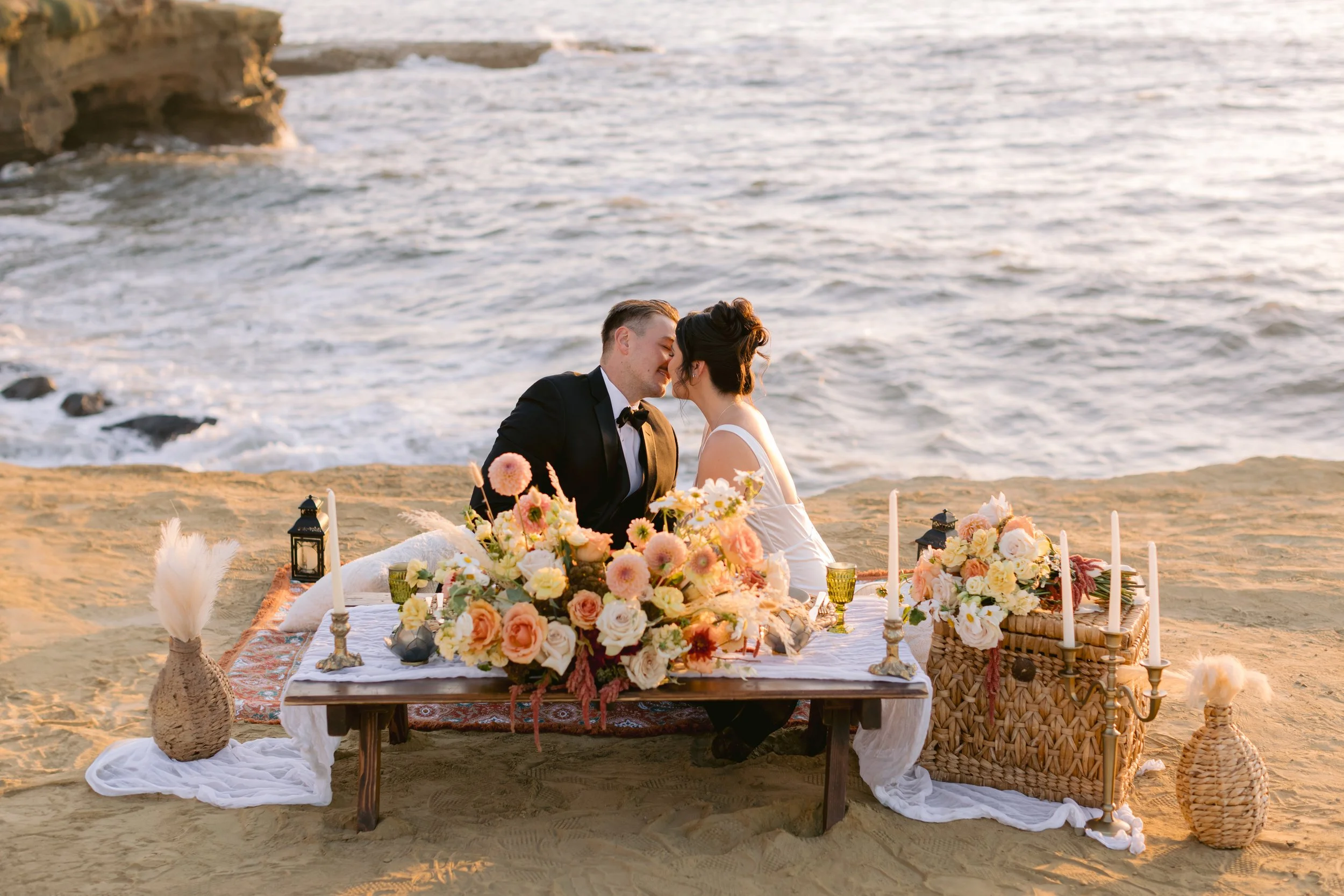Elopement Picnic at Sunset cliffs — San Diego Picnics | Luxury Picnics
