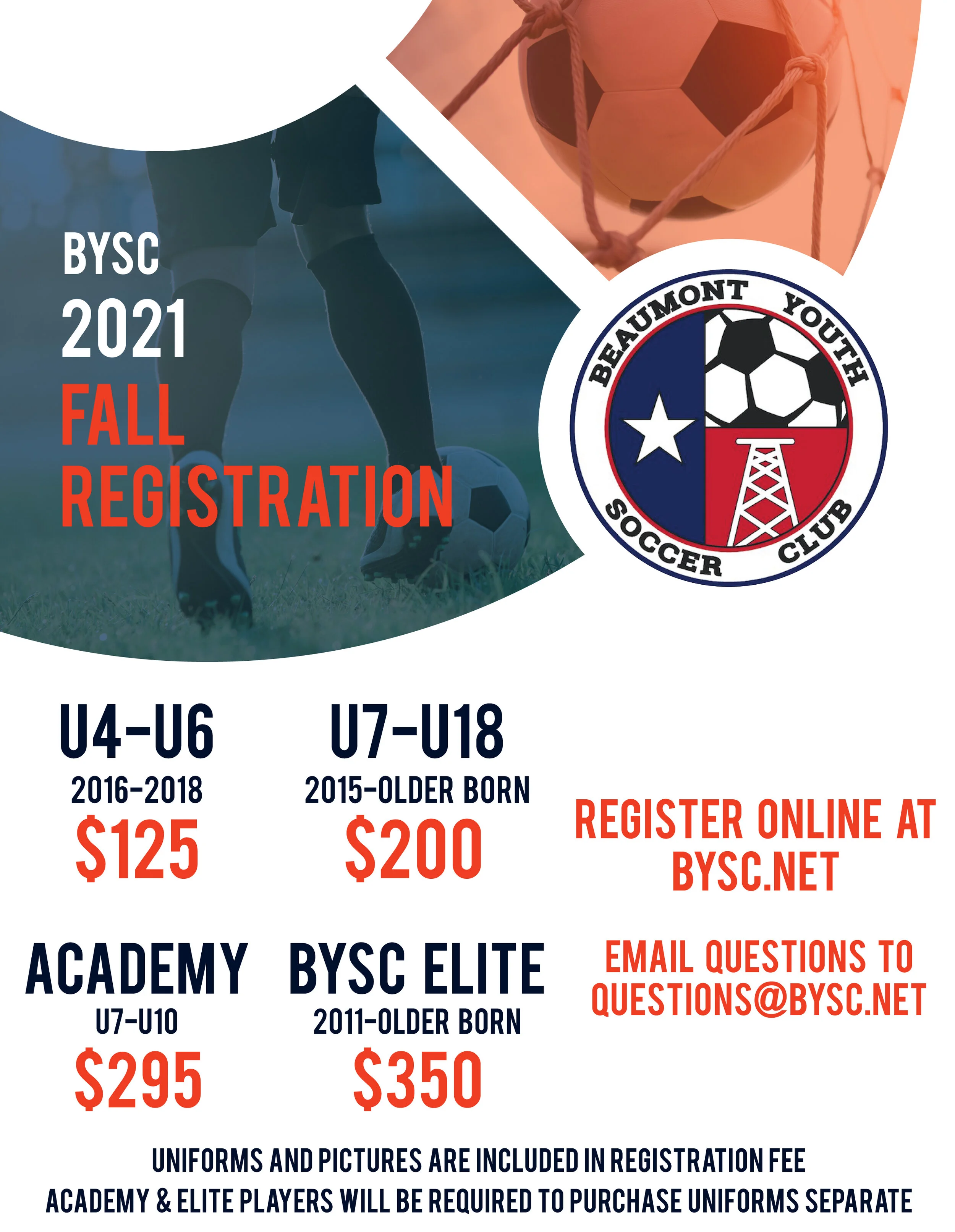 Fall Soccer Registration — BEAUMONT YOUTH SOCCER CLUB