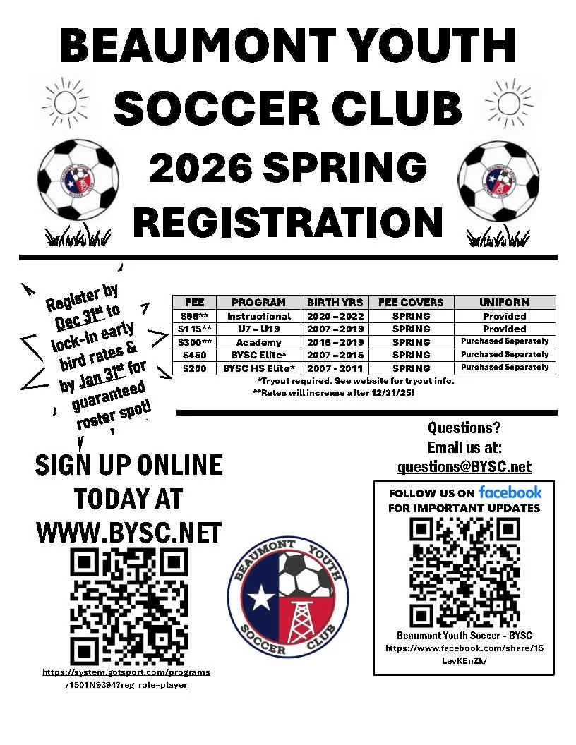 BEAUMONT YOUTH SOCCER CLUB