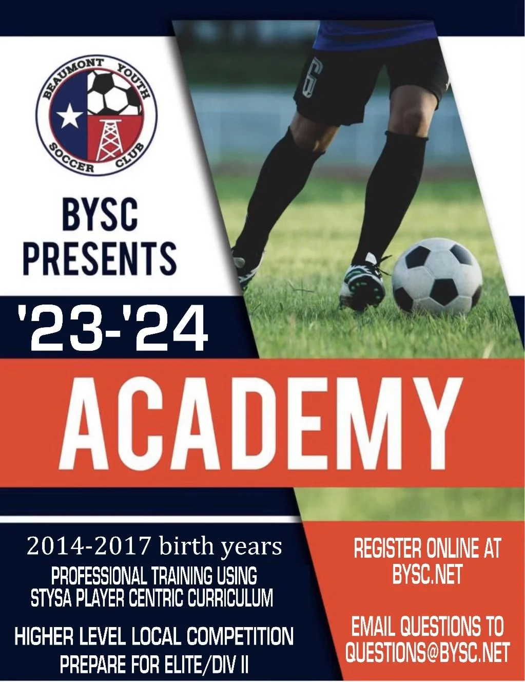 Academy — BEAUMONT YOUTH SOCCER CLUB