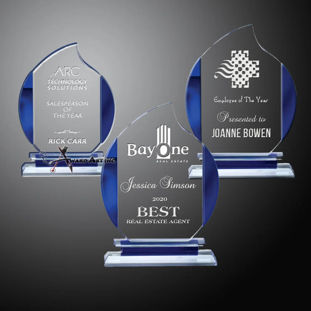 Customized Desktop GLASS & CRYSTAL Awards of vary Shapes and Themes for ...