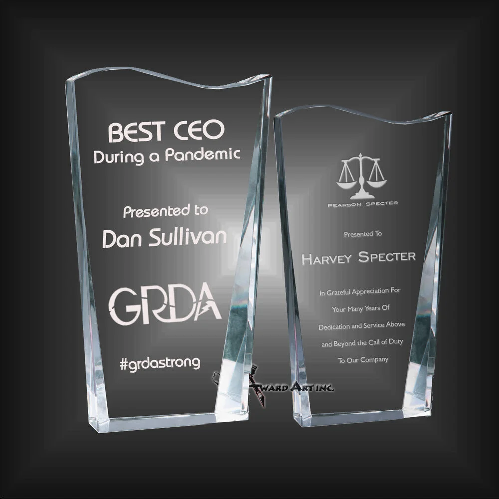 Customized Desktop GLASS & CRYSTAL Awards of vary Shapes and Themes for ...
