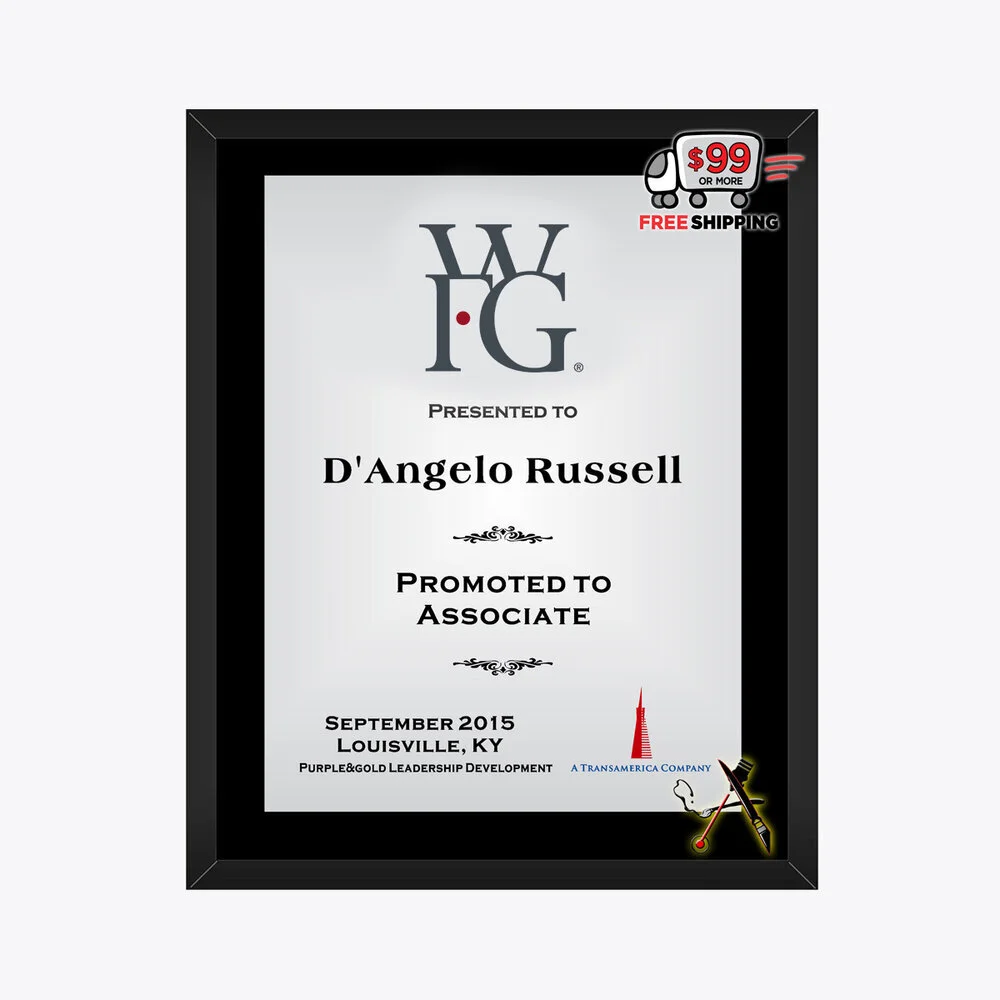WFG Promotional Plaques- Your Own Team Associate, Senior Associate ...