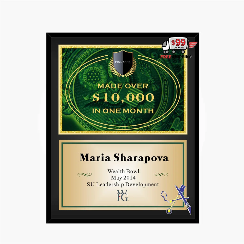 WFG/ Financial Company Money Plaques honor outstanding Sales & Cash ...