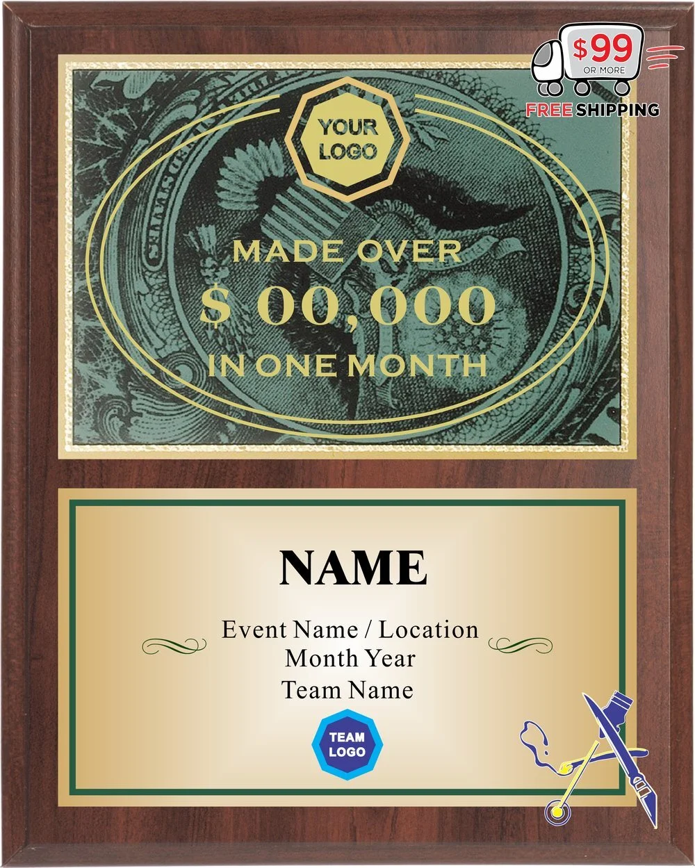 WFG/ Financial Company Money Plaques honor outstanding Sales & Cash ...
