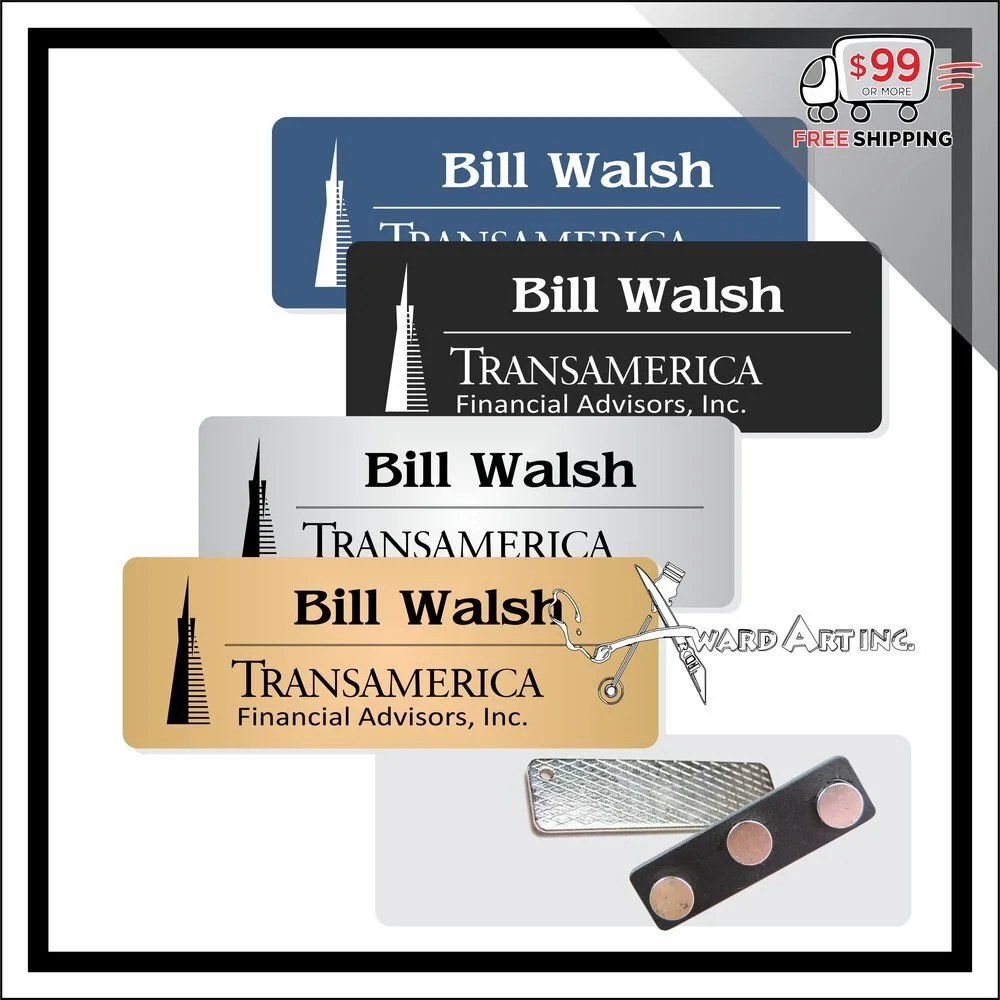 WFG/ WSB logo or Your Own Team Logo Name Badges laser engraving or ...