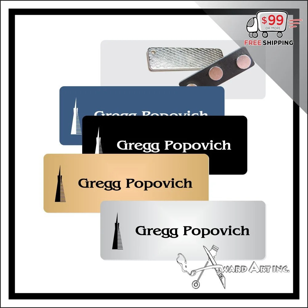 WFG/ WSB logo or Your Own Team Logo Name Badges laser engraving or ...