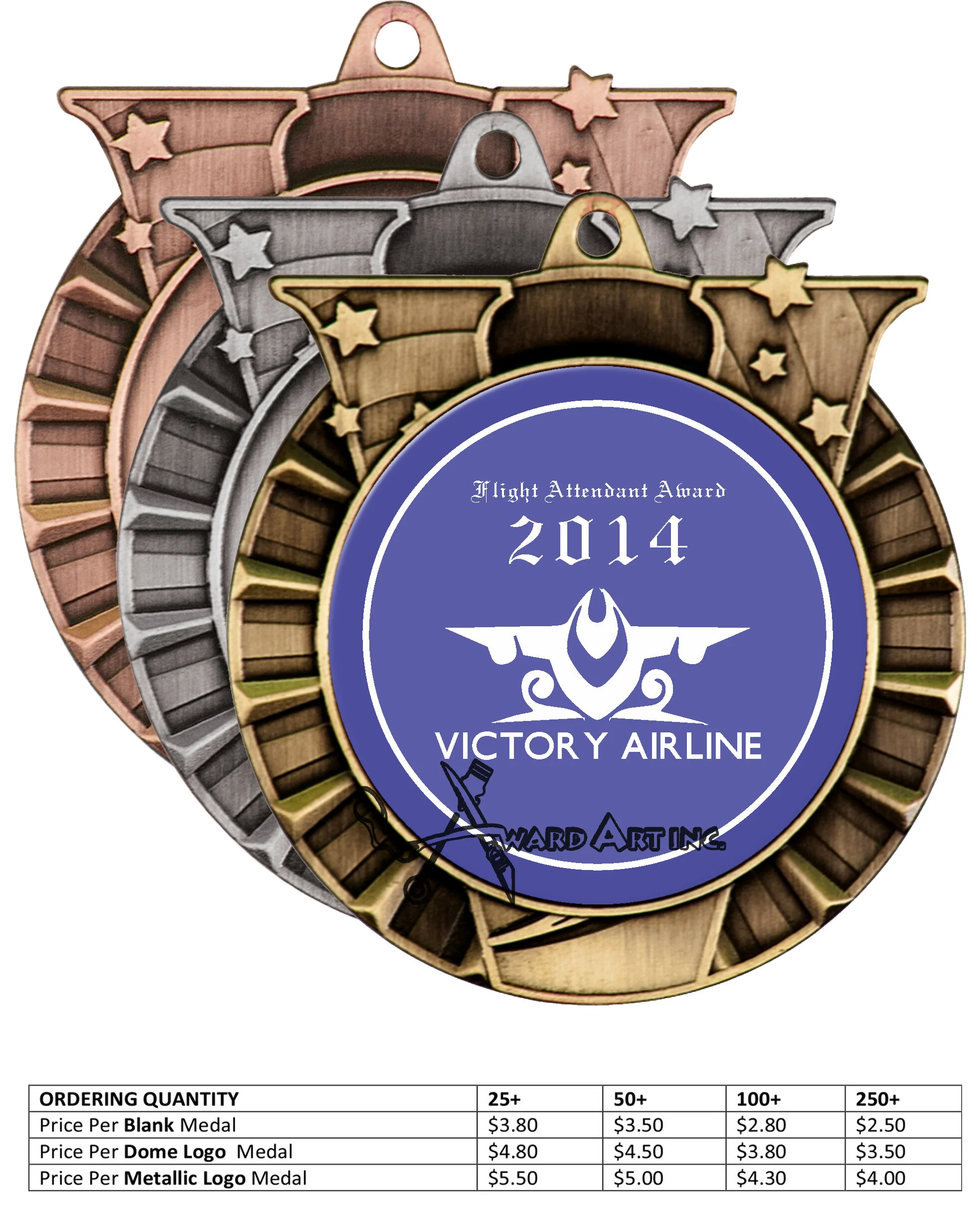 Gold, Silver, Bronze MEDALS for CUSTOM LOGO/ DESIGN. Very good price ...