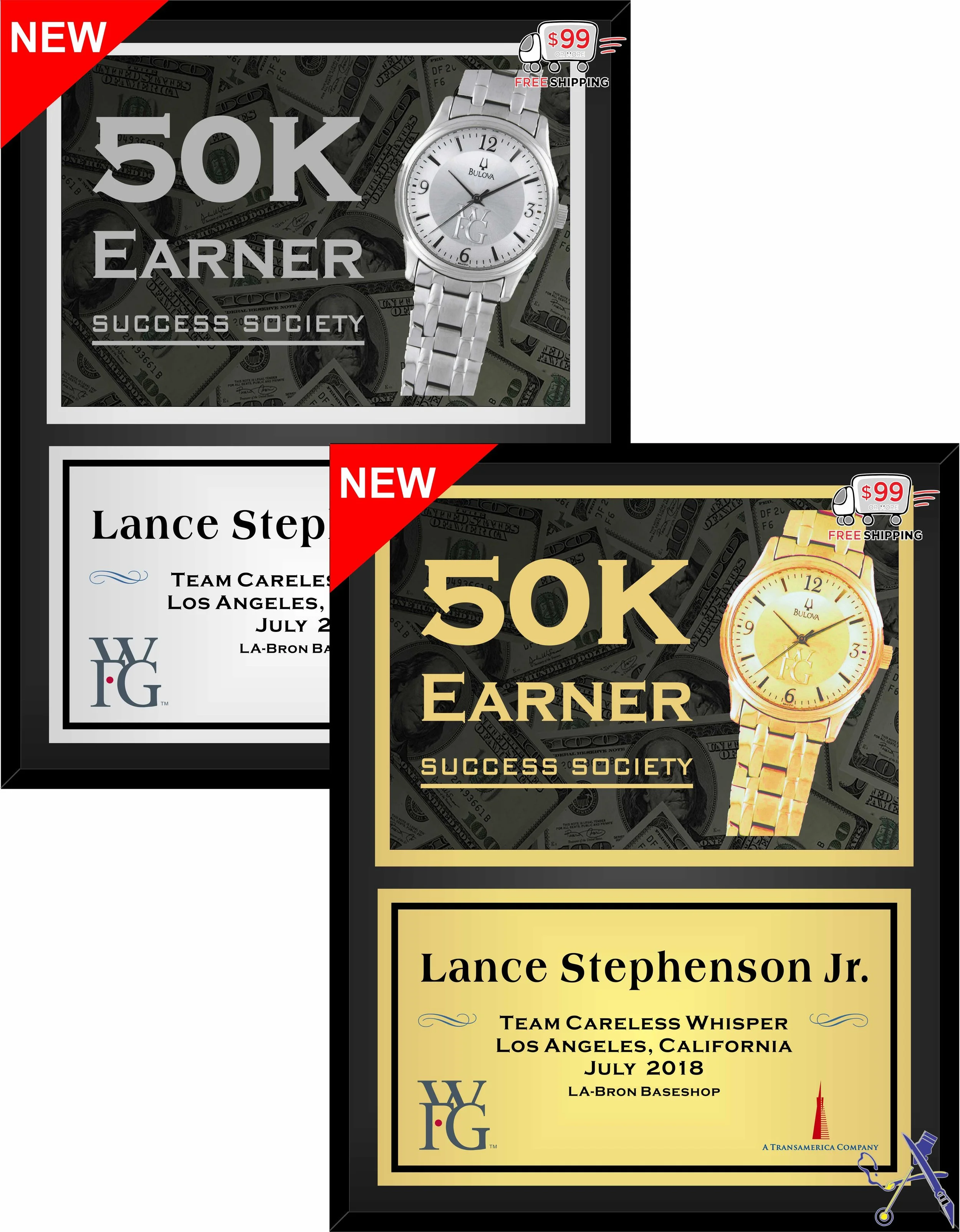 WFG/ Financial Company Money Plaques honor outstanding Sales & Cash ...