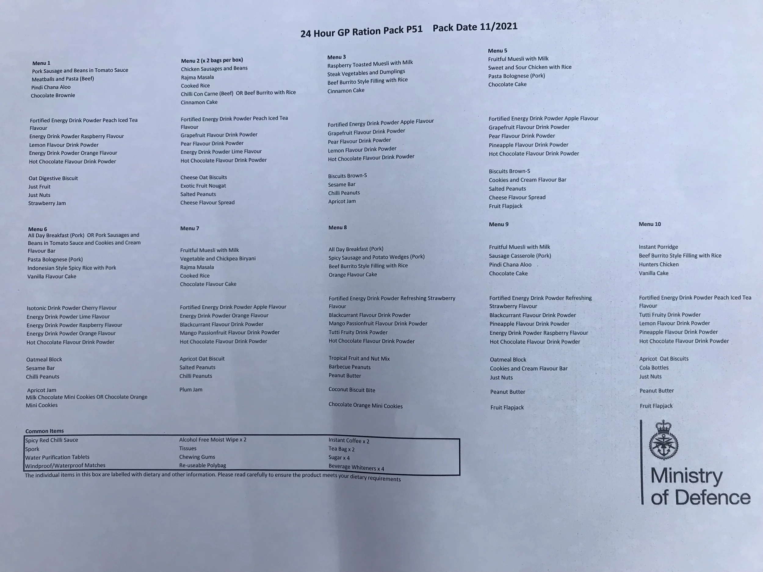 Army ration packs, MRE rations, build your own ration box — The Bug Out ...