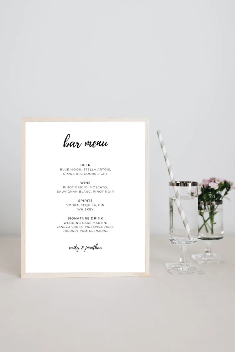 Rehearsal Dinner Welcome Signs & Bar Signage Ideas — Wedding Rehearsal ...