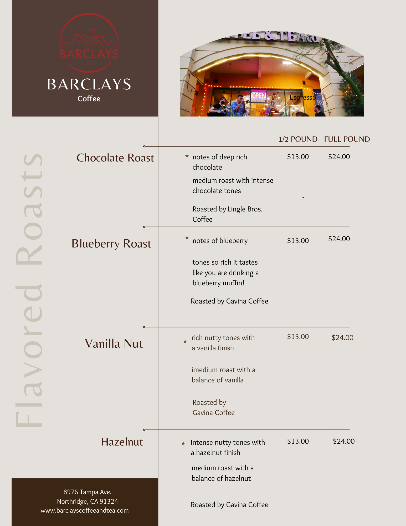 Our Coffee Selection — BARCLAYS