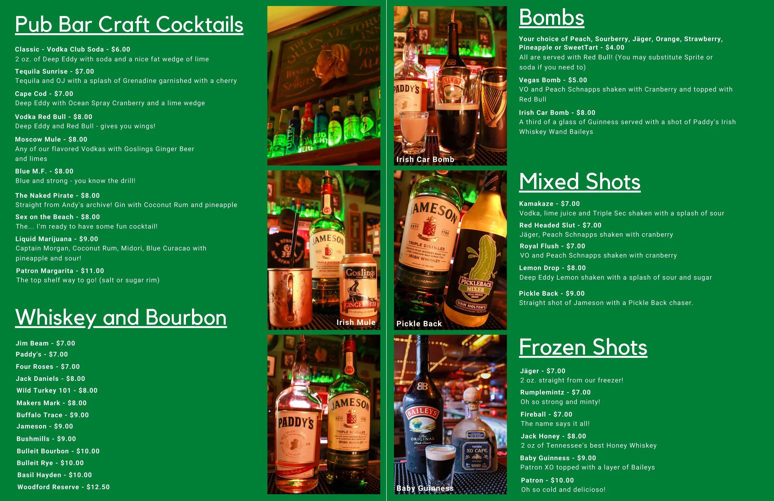 Menus — Moondogs