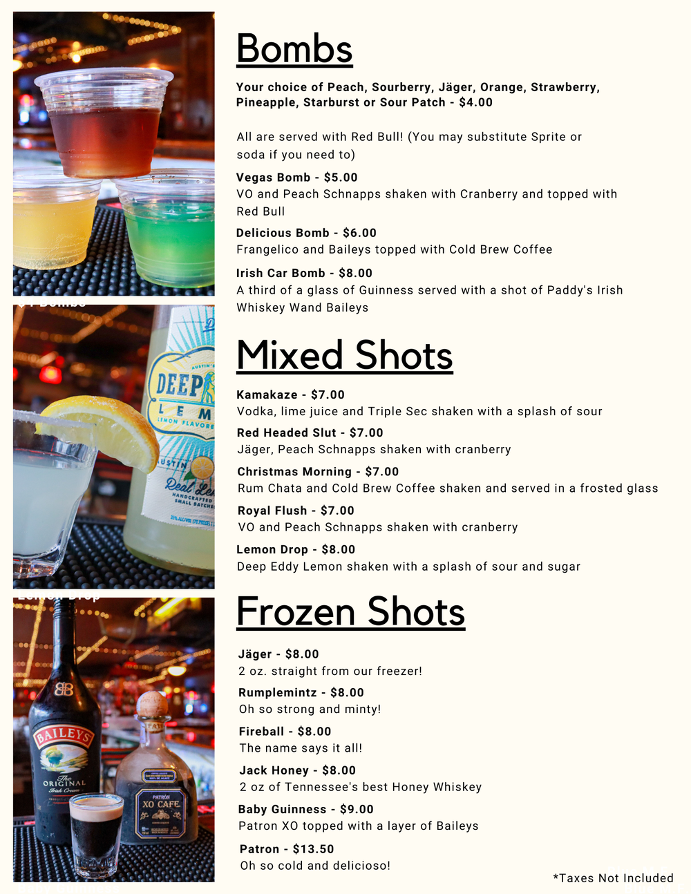 Sports Bar Menu — Moondogs