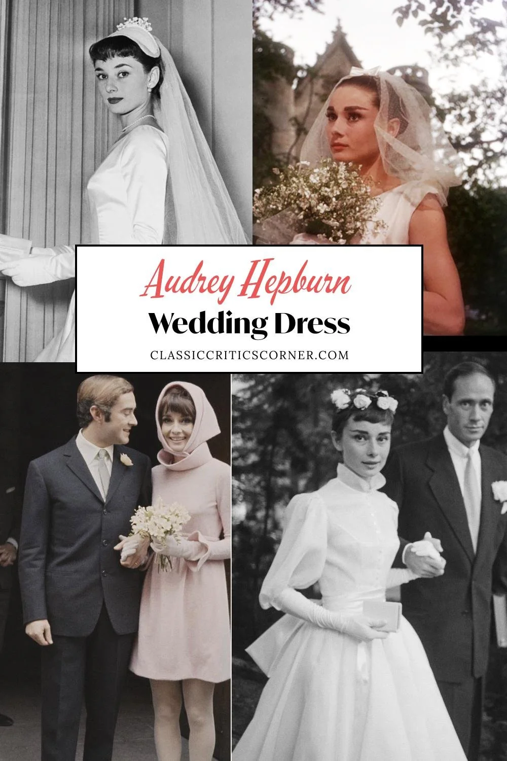 All 5 Iconic Audrey Hepburn Wedding Dress Styles - from Her Personal ...