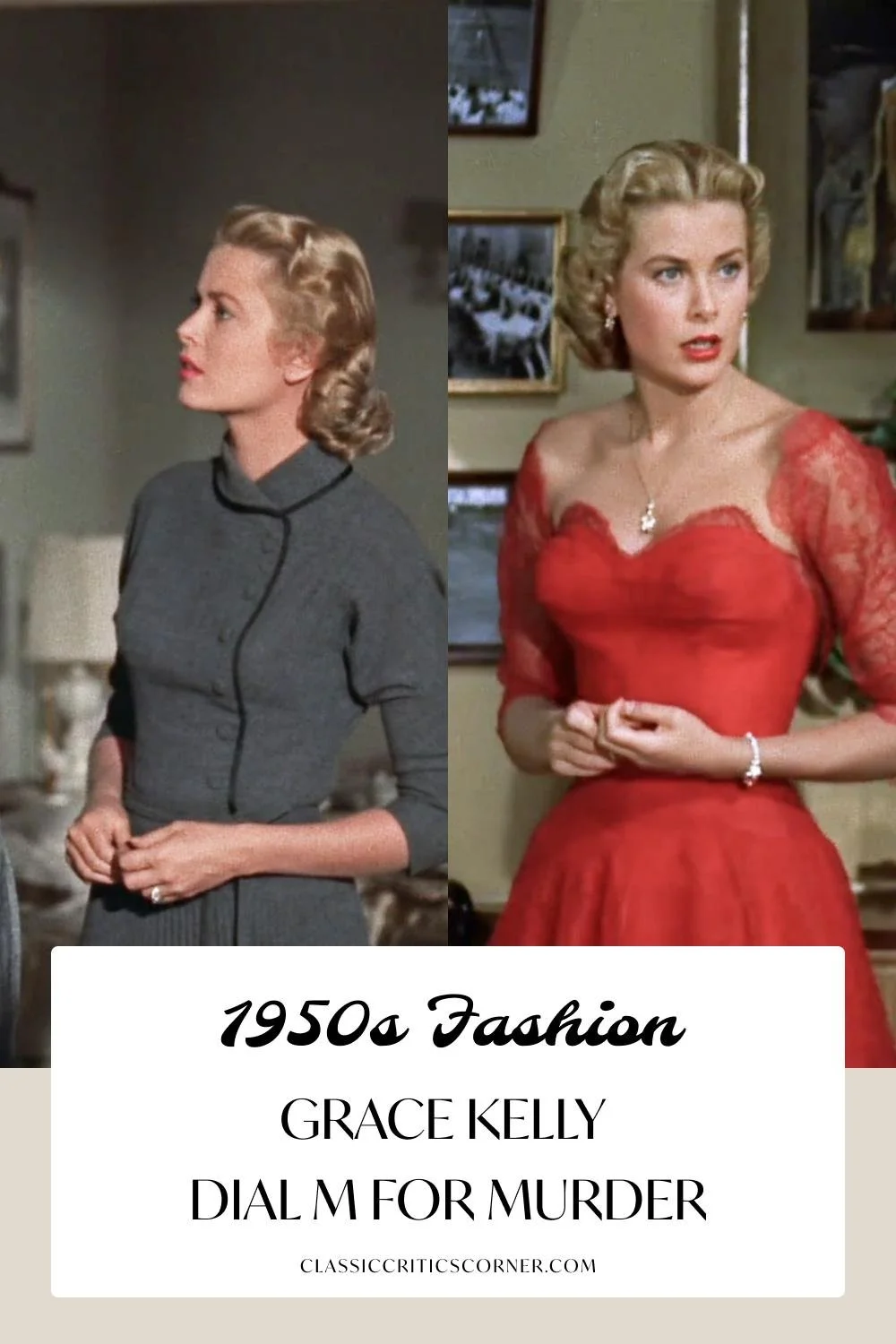 Grace Kelly in Dial M for Murder 1954 - Storyline and 1950s Fashion ...