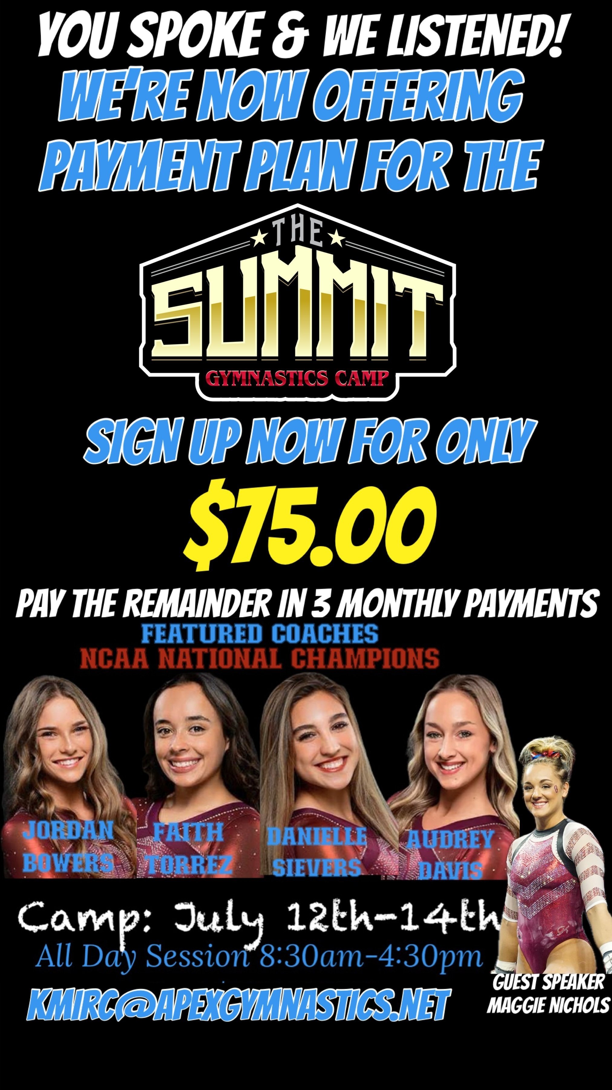 Summit Camp — APEX GYMNASTICS