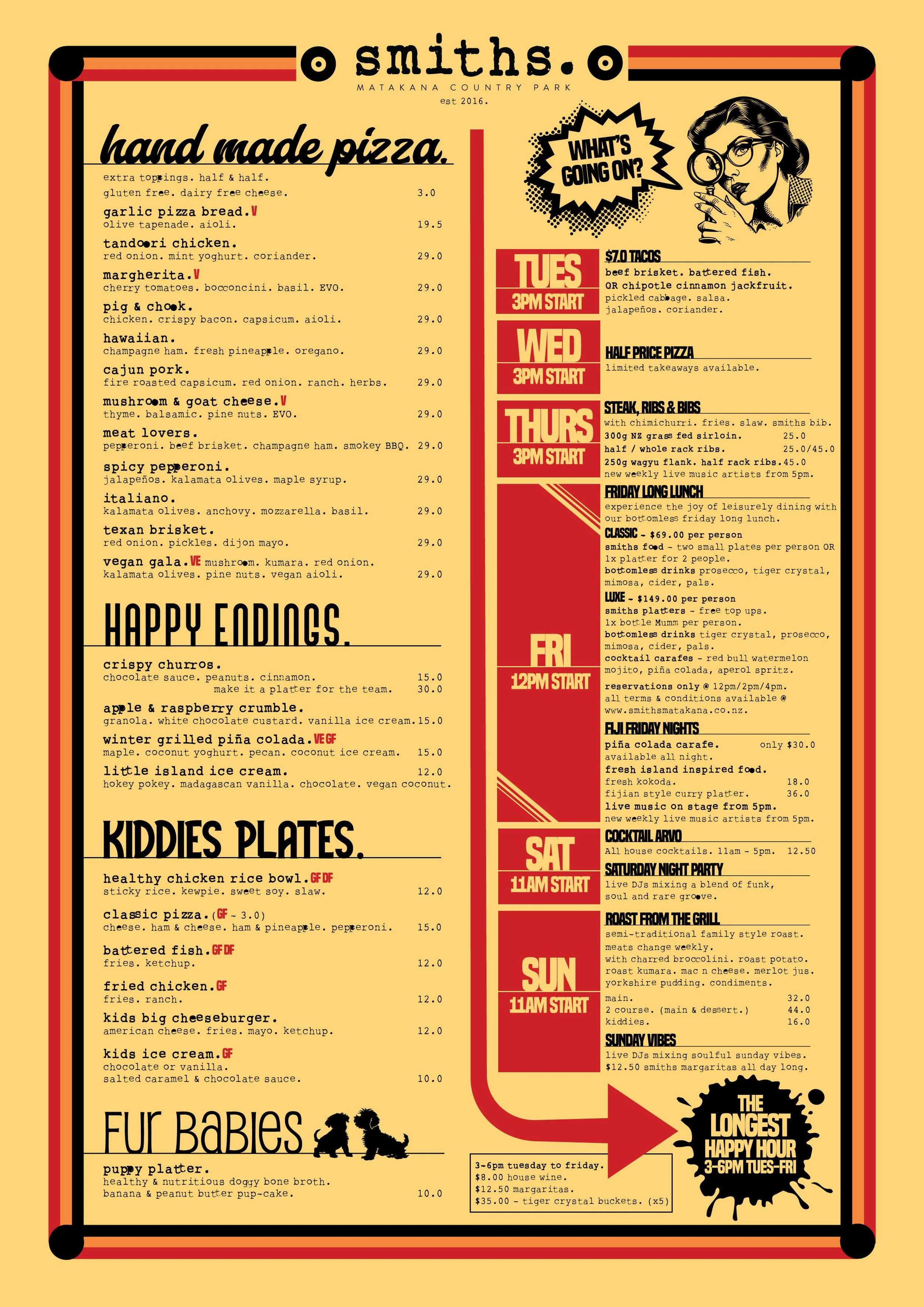 Smiths Menu — Smiths