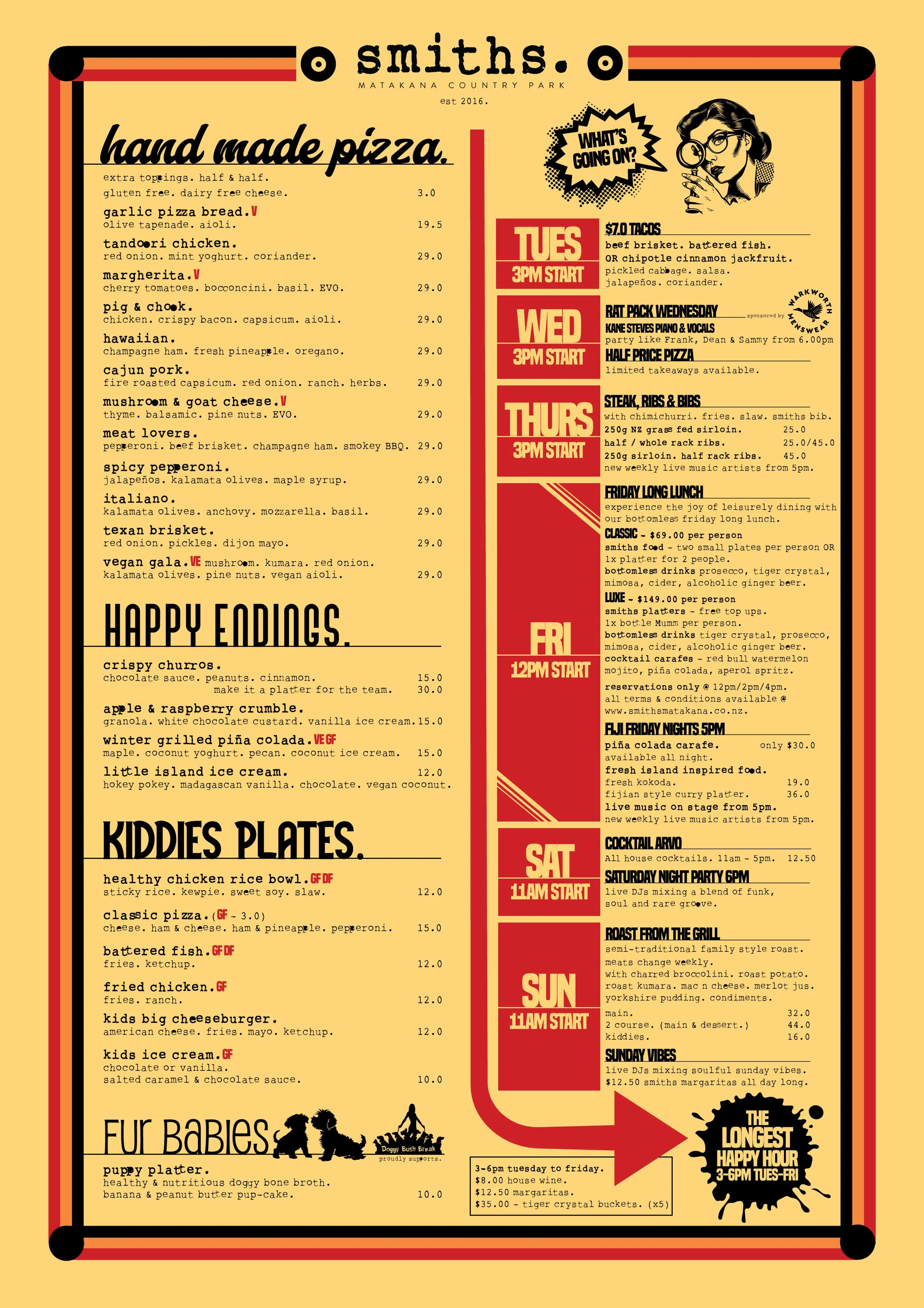 Smiths Menu — Smiths