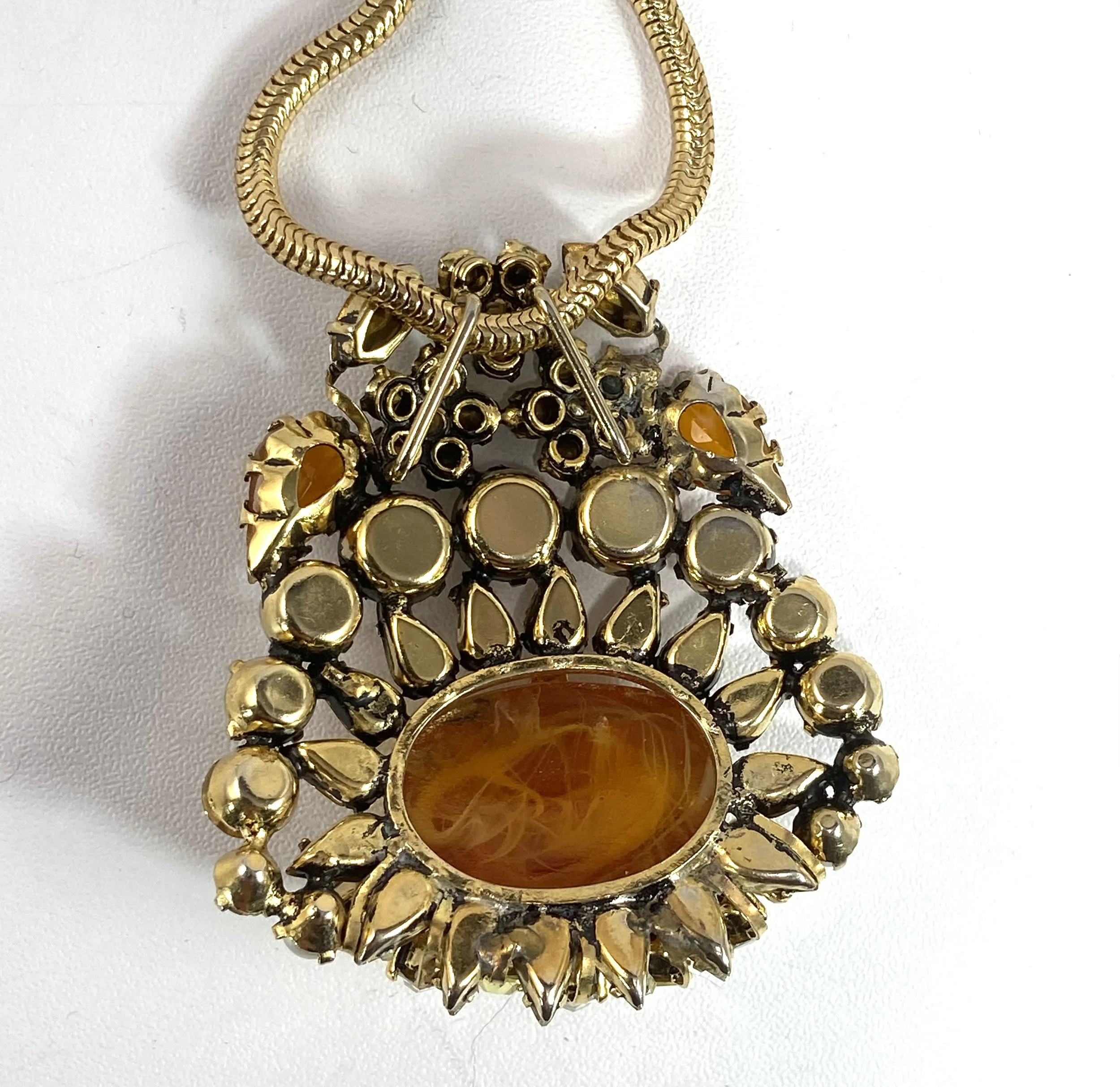 Schoffel, Austria, Glass Pearl and Topaz Necklace