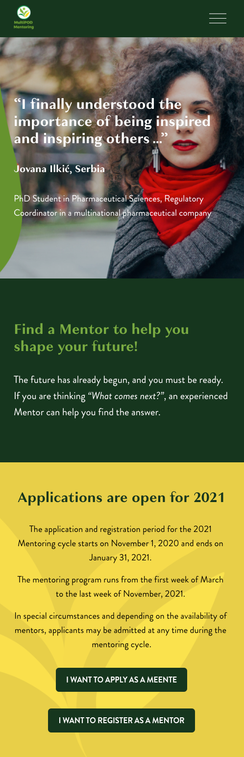 Case Study: MultiPOD Mentoring website redesign | Alexandra Mendes Guerra