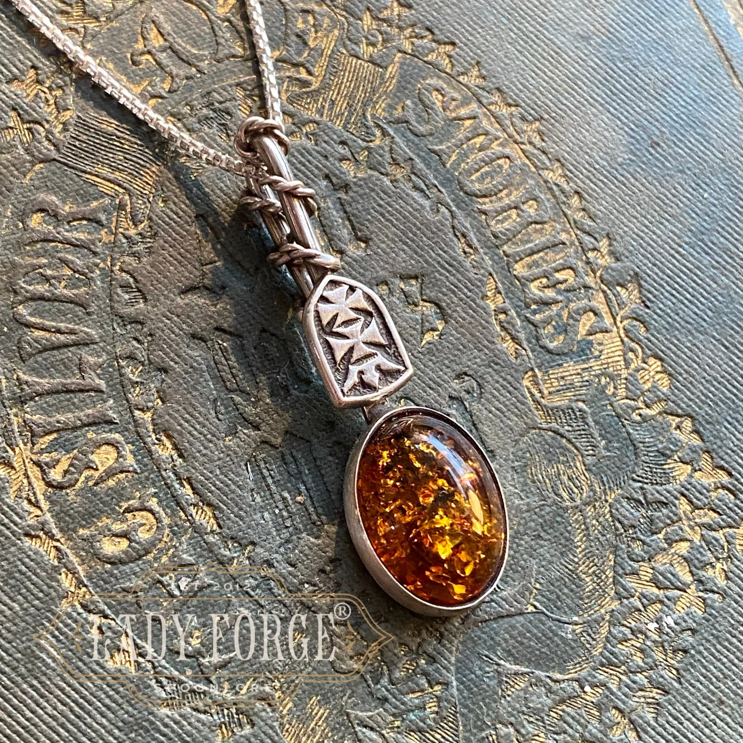 Ancient Polish Amber Sterling Spoon Necklace — Spoon Rings Handmade ...