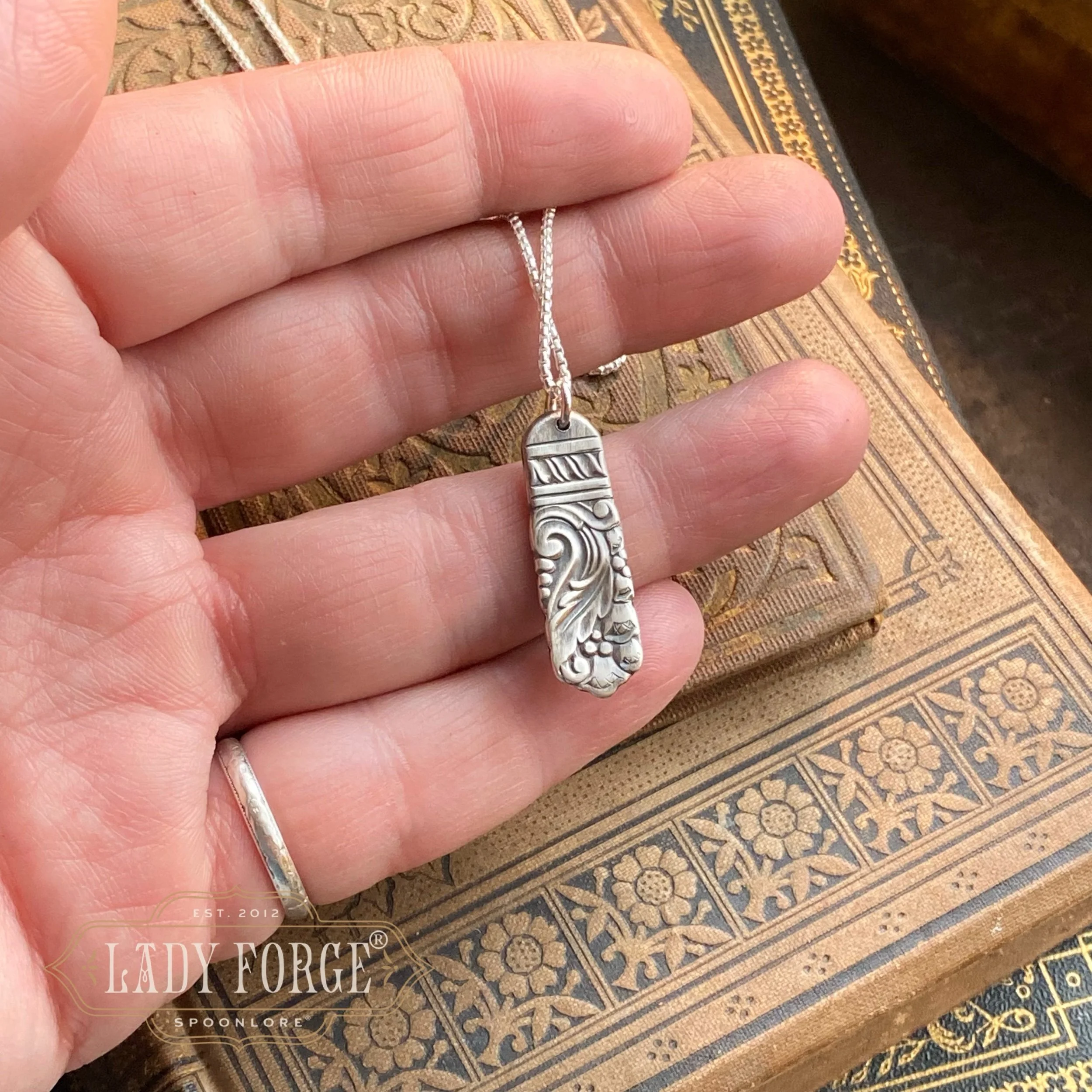 1948 Mansion House Sterling Spoon Drop Necklace — Spoon Rings Handmade ...