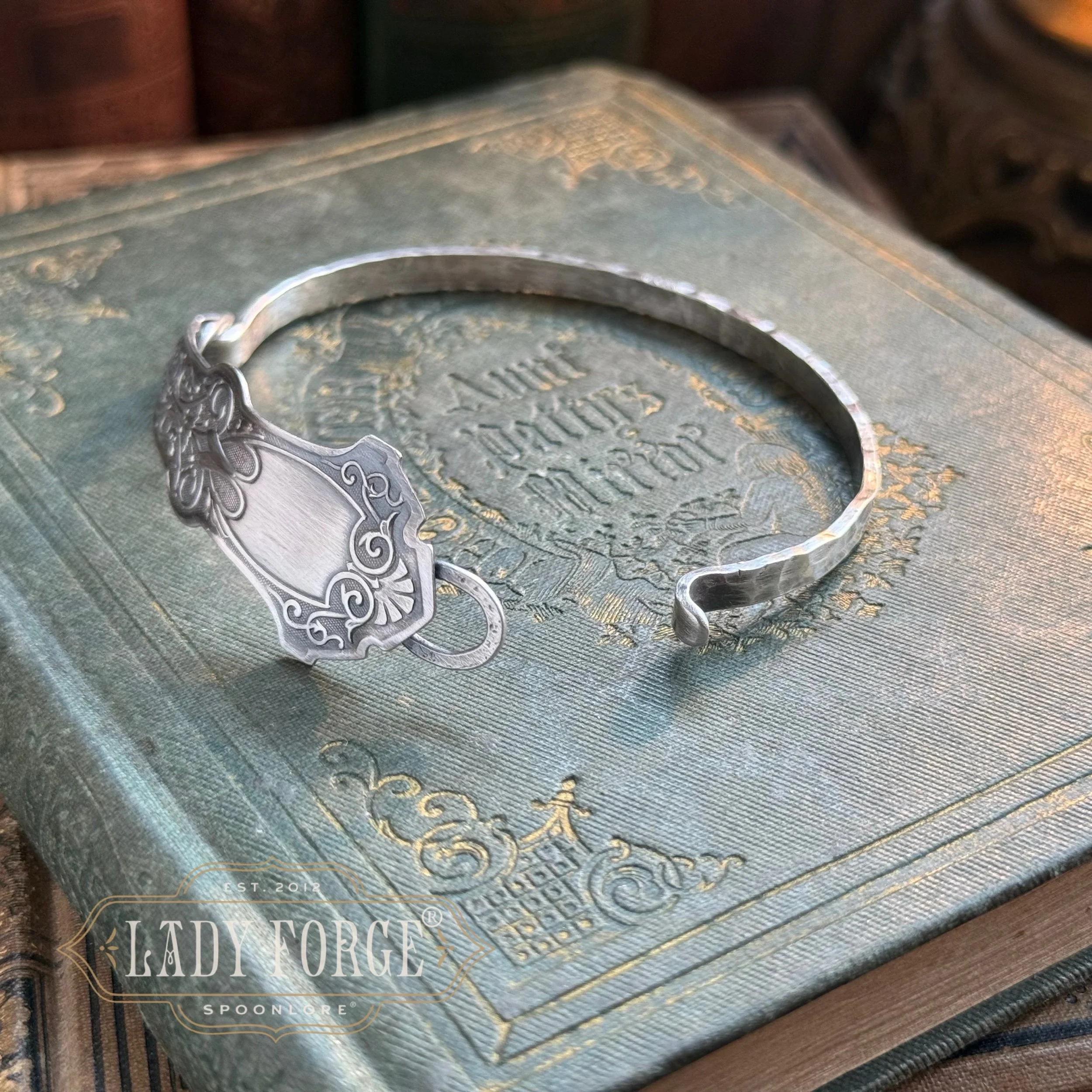 Sterling Spoon Bangle - 1880 Alhambra — Spoon Rings | Lady Forge