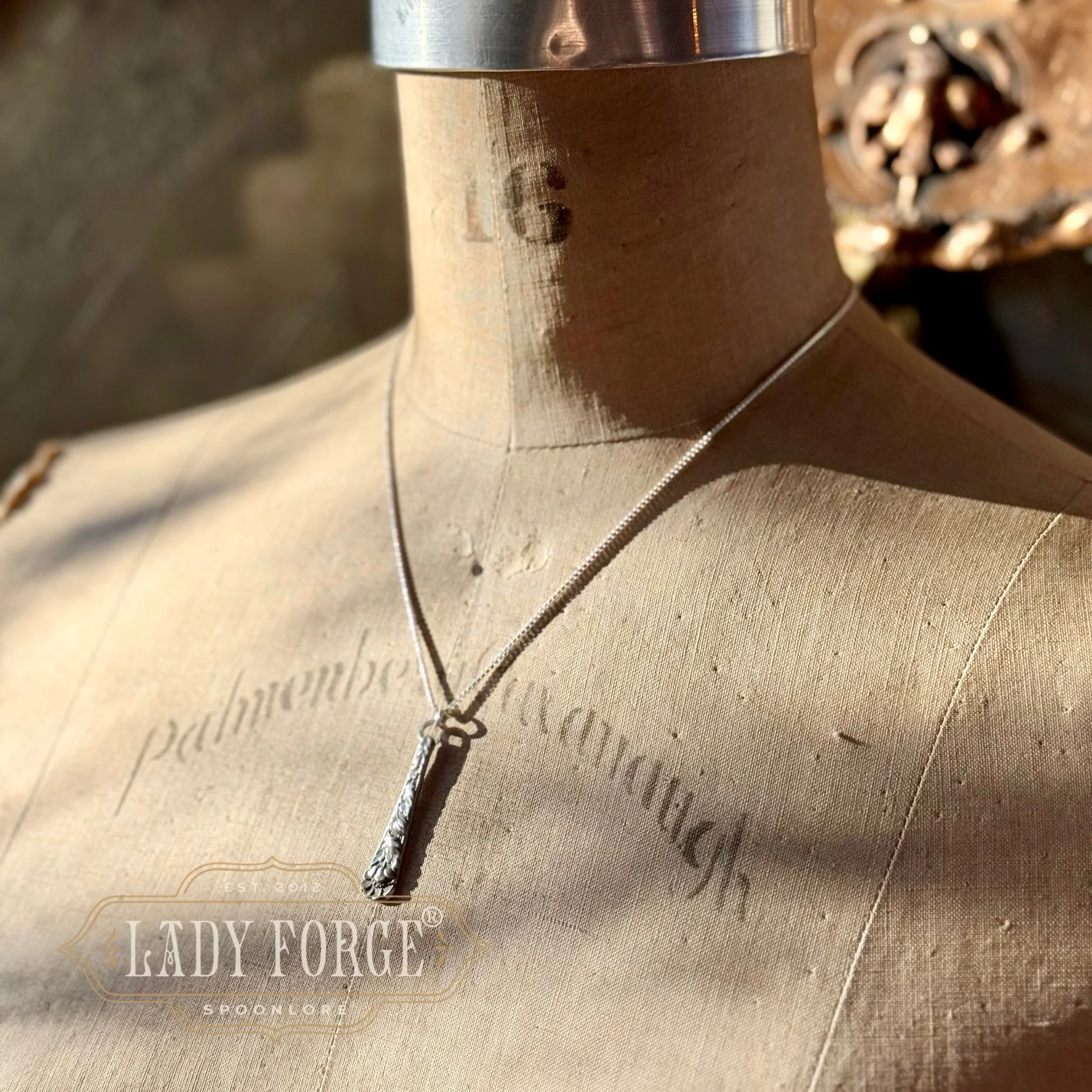 Sterling Spoon Necklace - 1900 Double Blossom - Dainty Spoon Drop ...