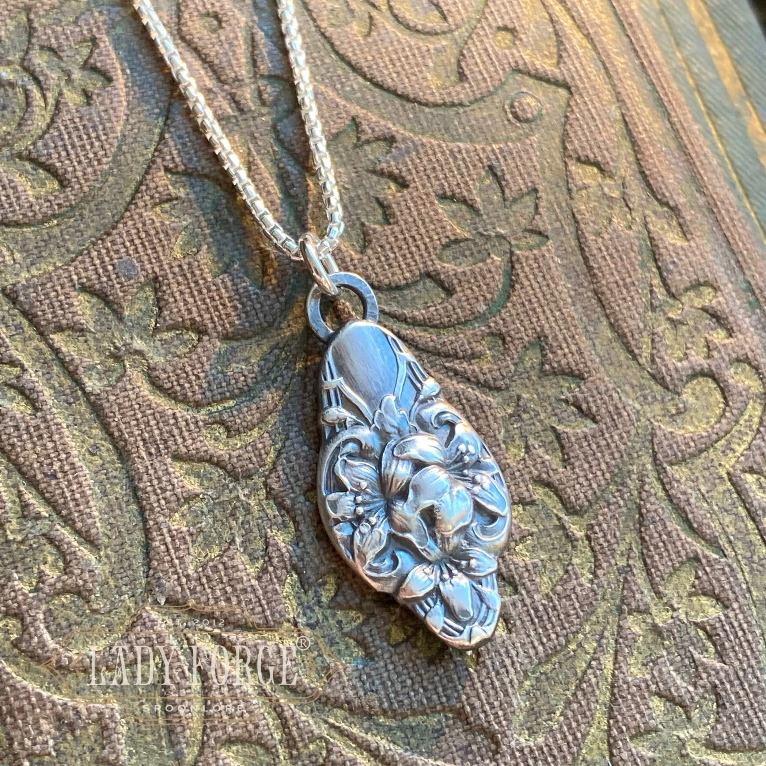 Sterling Spoon Necklace - 1905 Orange Blossoms - Dainty Drop — Spoon ...