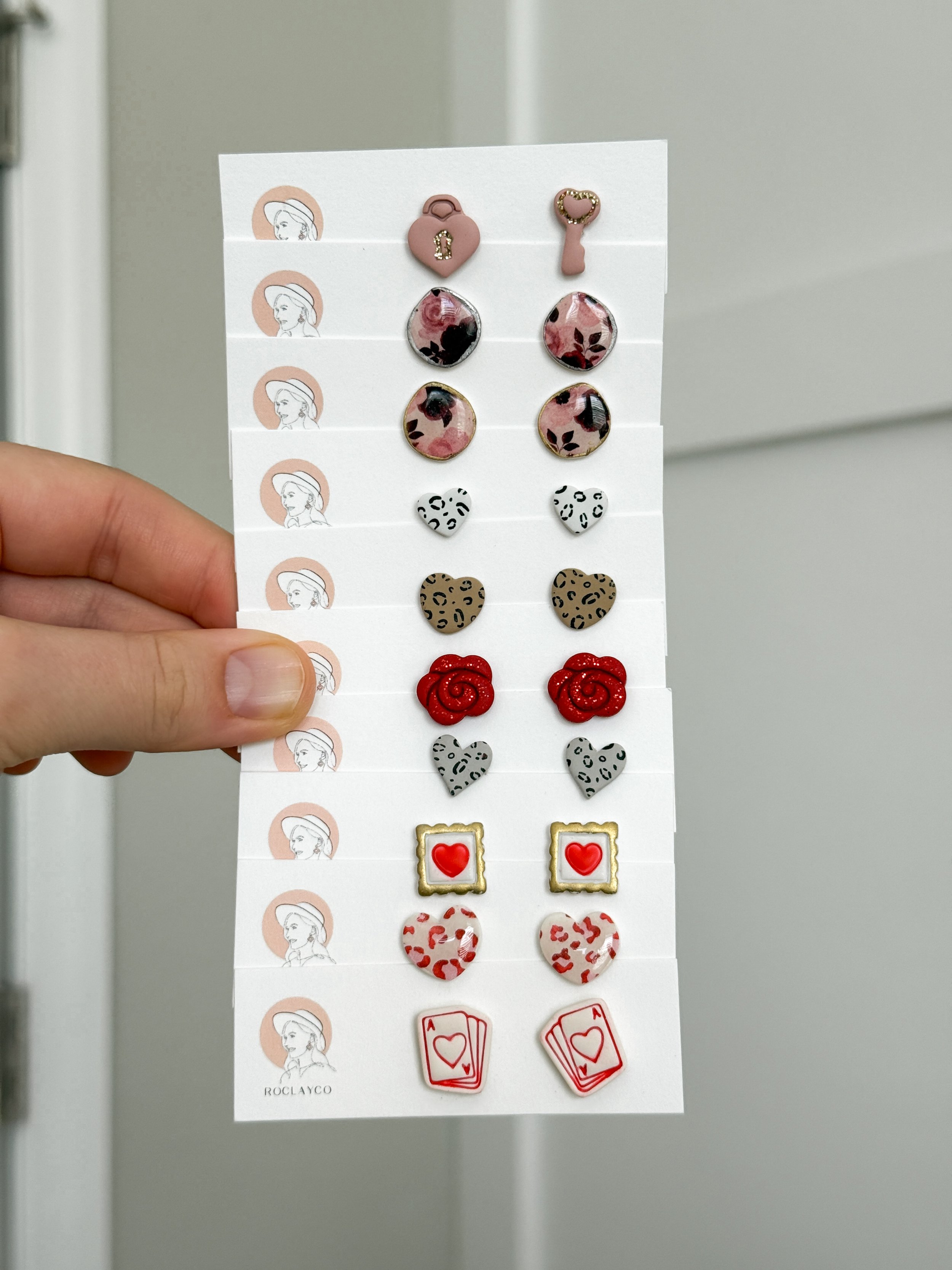 Clay Valentines Studs (2) — RoClayCo
