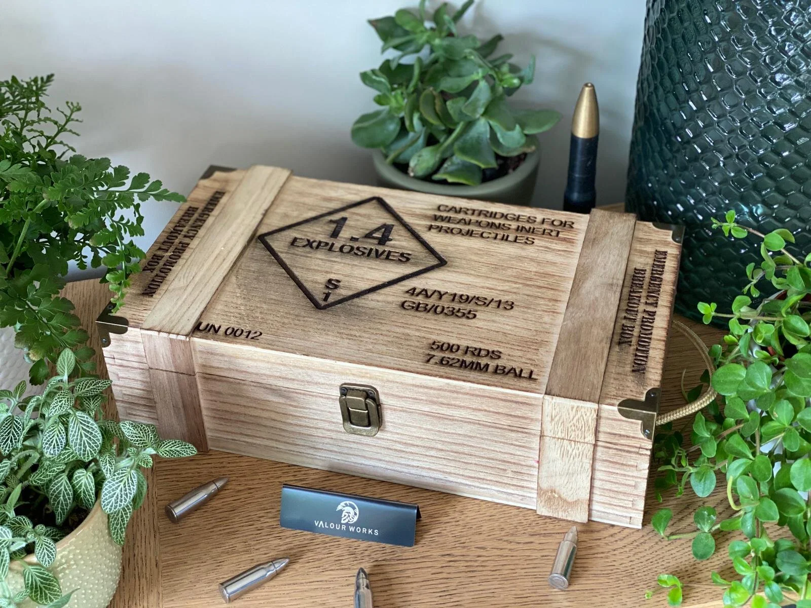 4x Glass Wooden Ammo Box Display Piece - Customisable Glasses and ...