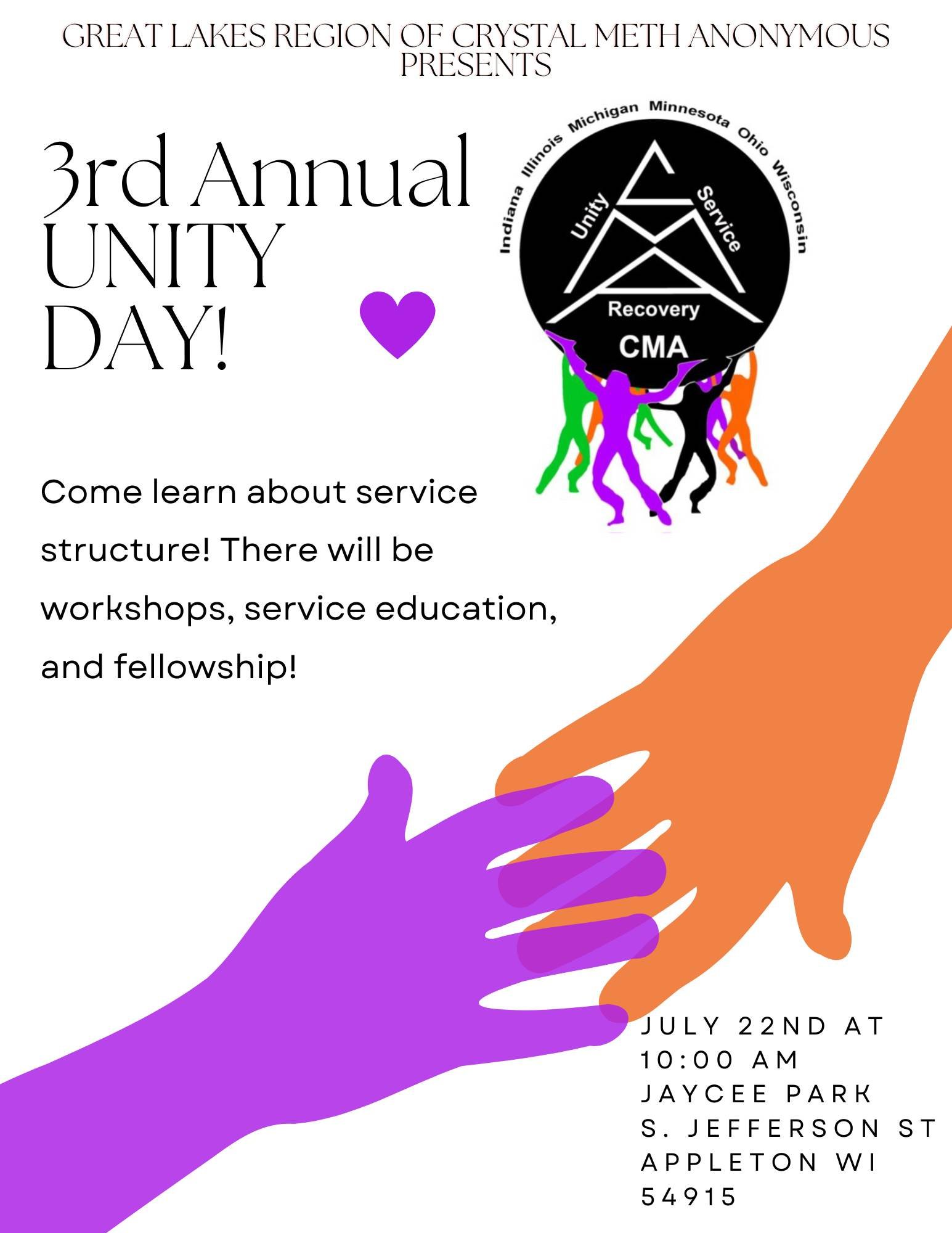 CMA Great Lakes Unity Day 2022 — CMA (Crystal Meth Anonymous) Chicago