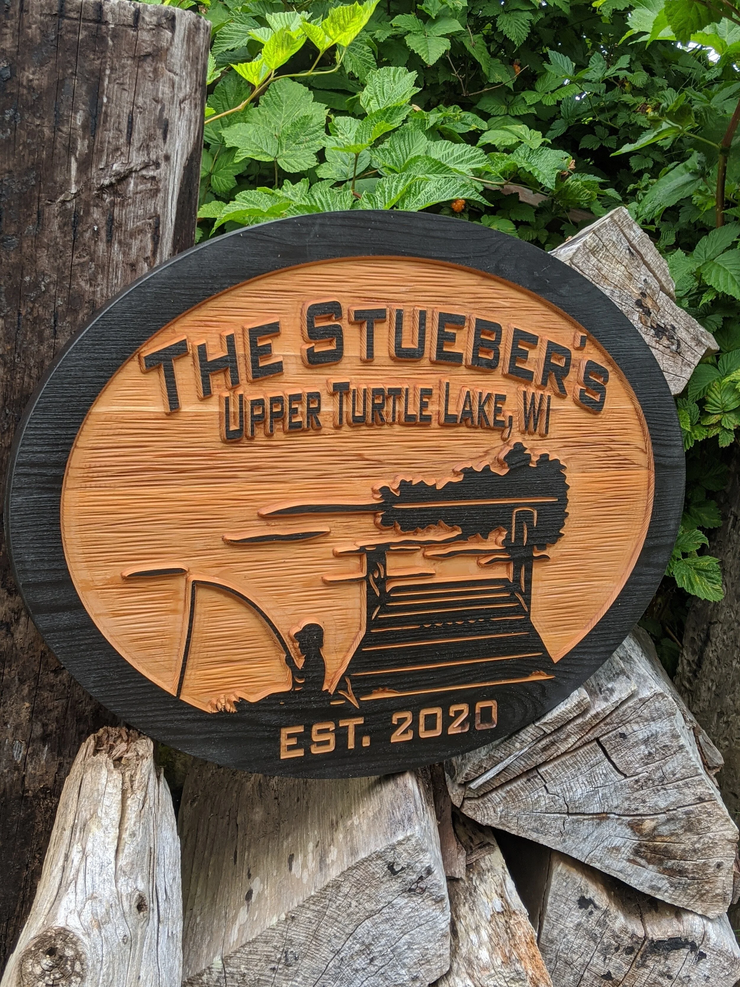 carved cedar address signs — Windward Works