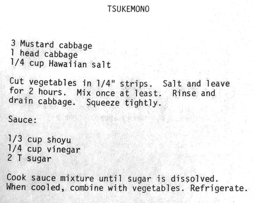 Tsukemono — Kau Kau Chronicles