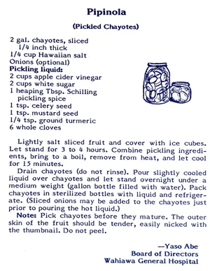 Pipinola (Pickled Chayotes) — Kau Kau Chronicles