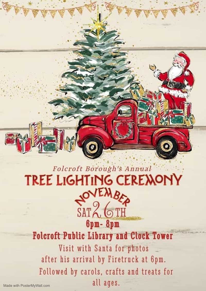 Tree Lighting Ceremony at Folcroft Library - Saturday, November 26 ...