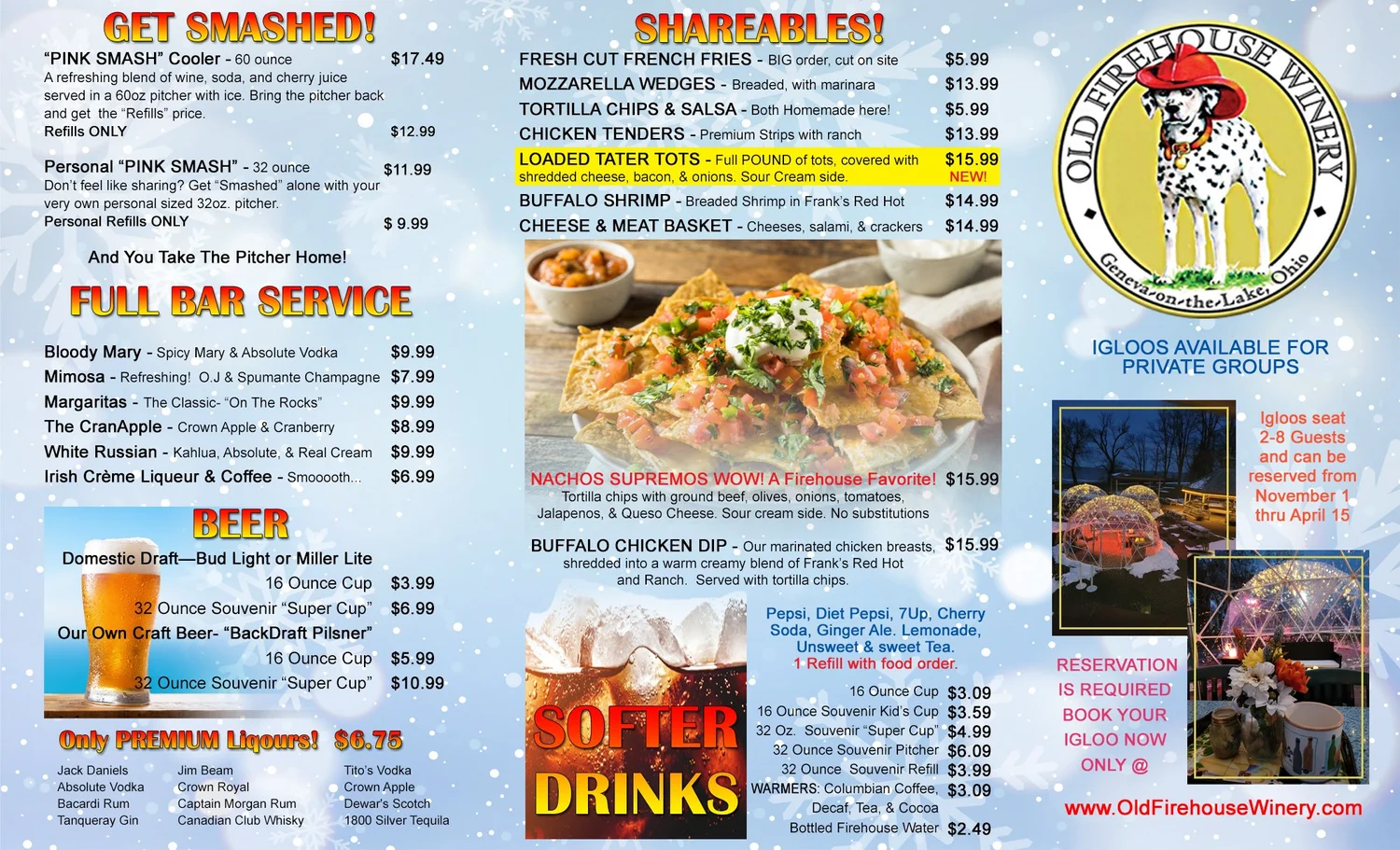 Menus — Old Firehouse Winery