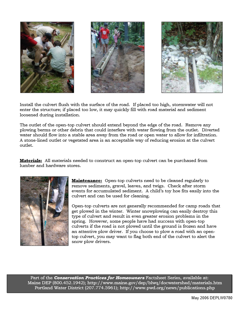 Rubber Razors and Open Top Culverts — Friends of Lake Winnecook