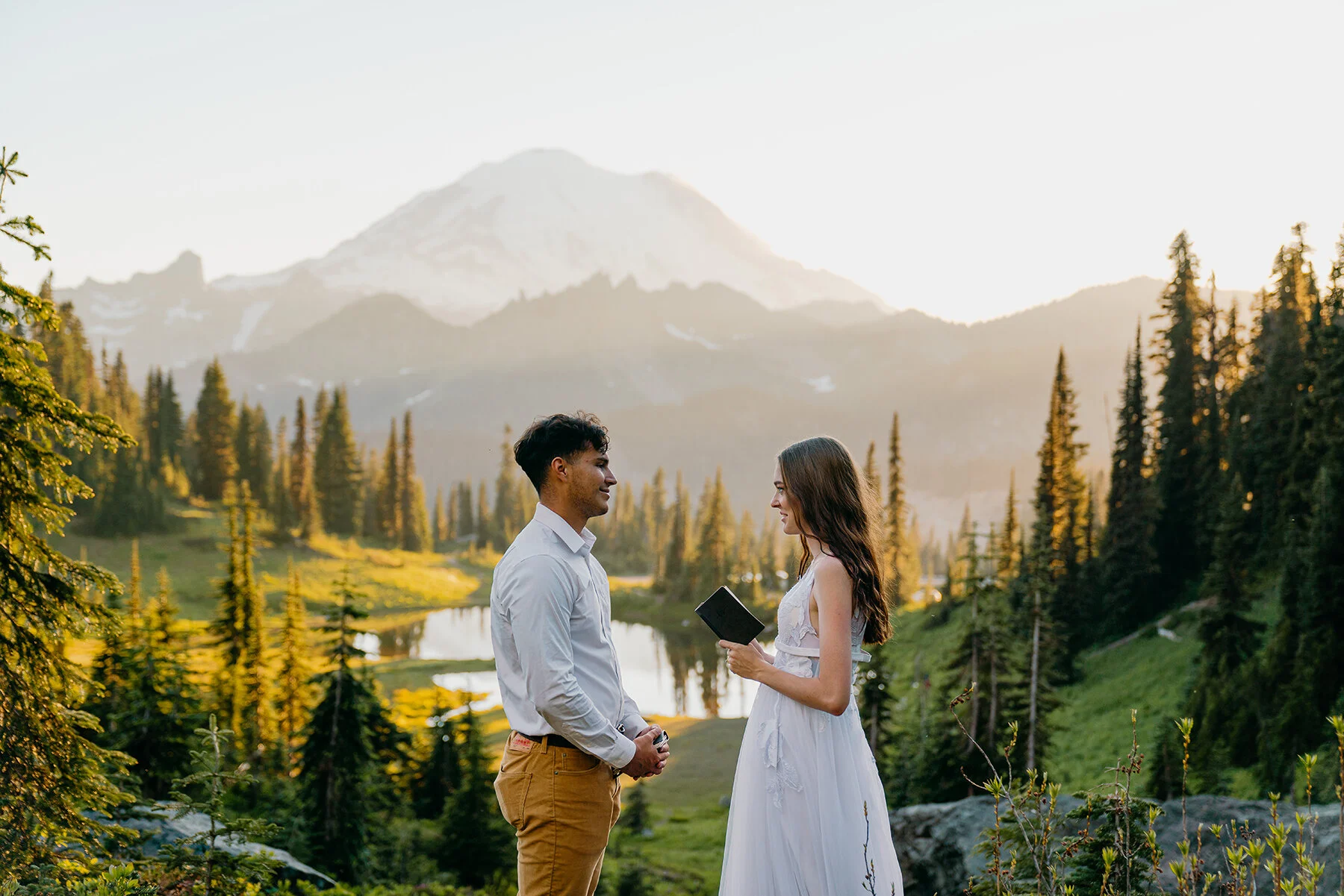 Wildflower Elopement at Tipsoo Lake, Mount Rainier — Running Wild ...