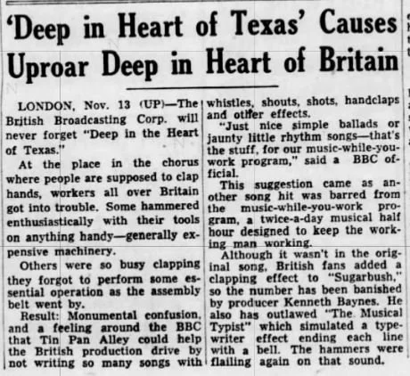 The Time the BBC Banned “Deep in the Heart of Texas” — Facts-Chology