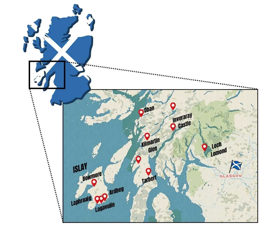 4 Day Scotch Whisky Tour to Oban & Islay from Glasgow