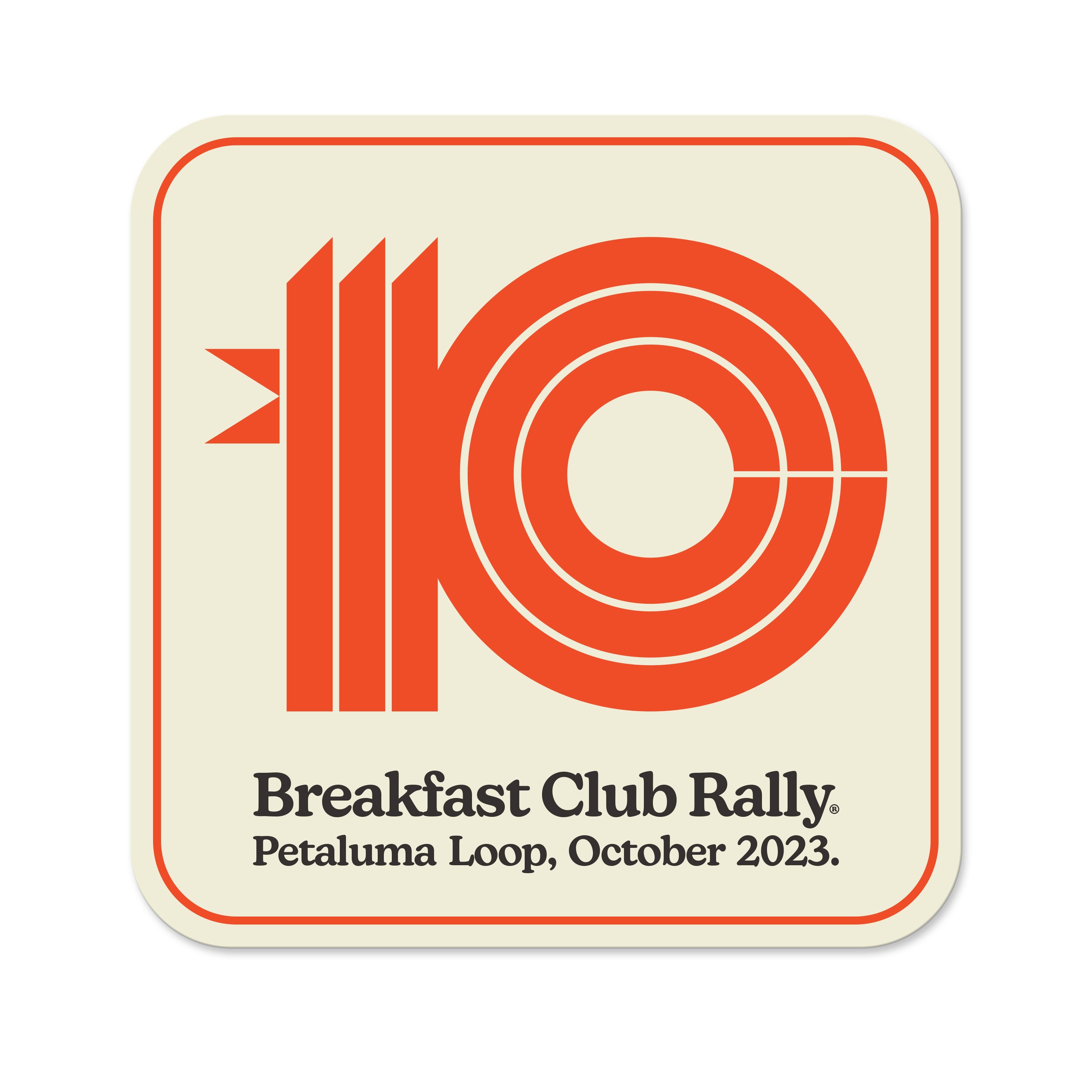 Front-adhesive BCR shield decal — Breakfast Club Rally®